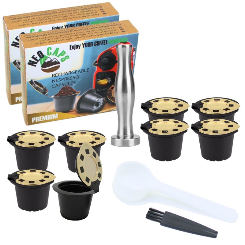 NEOCAPS - Pack de 8 capsules couvercle Inox + 1 cuillère + 1 Tamper ...